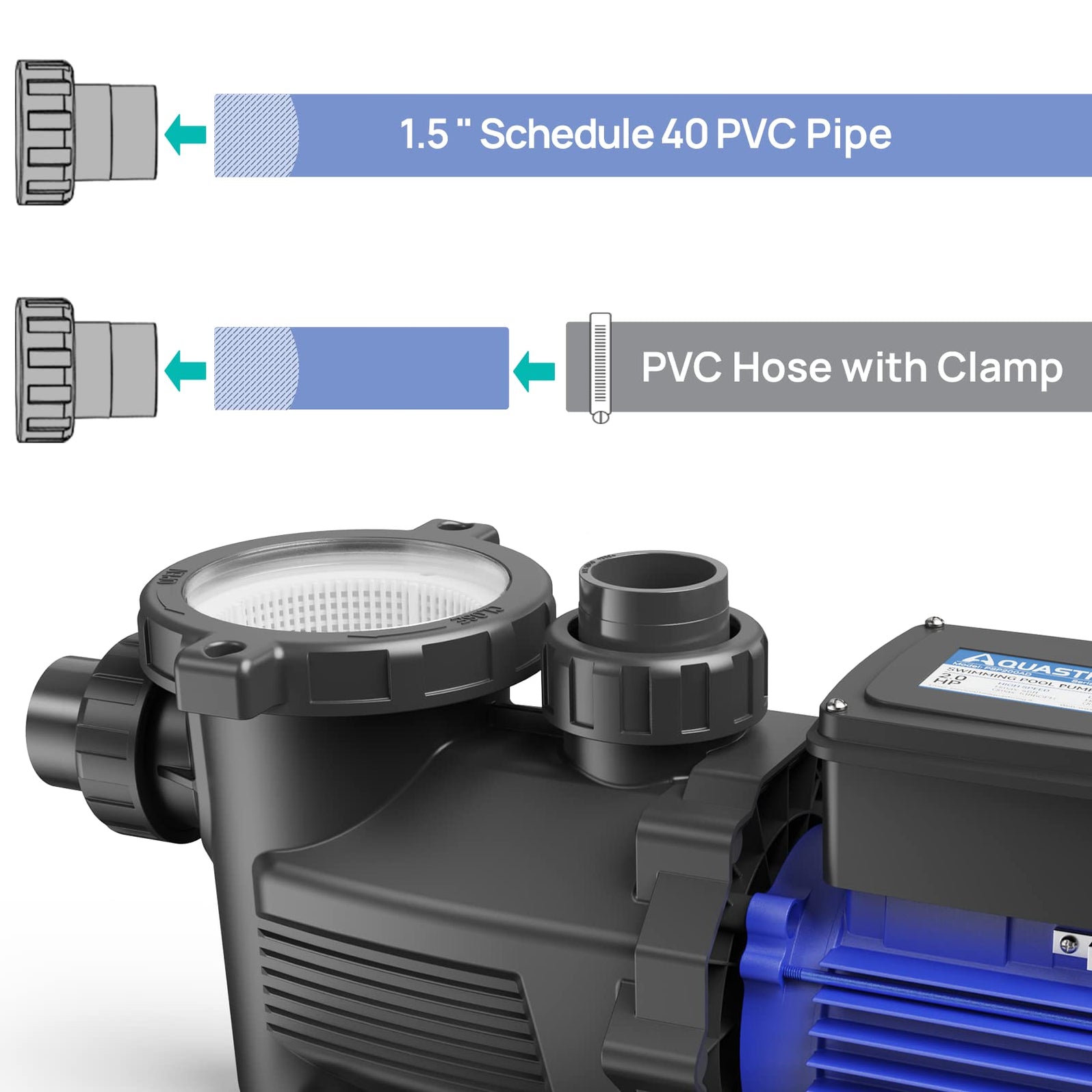 Variable Speed Pool Pump Adapter for 2‘’ PVC Pipe (2PC in Set) — Aquastrong
