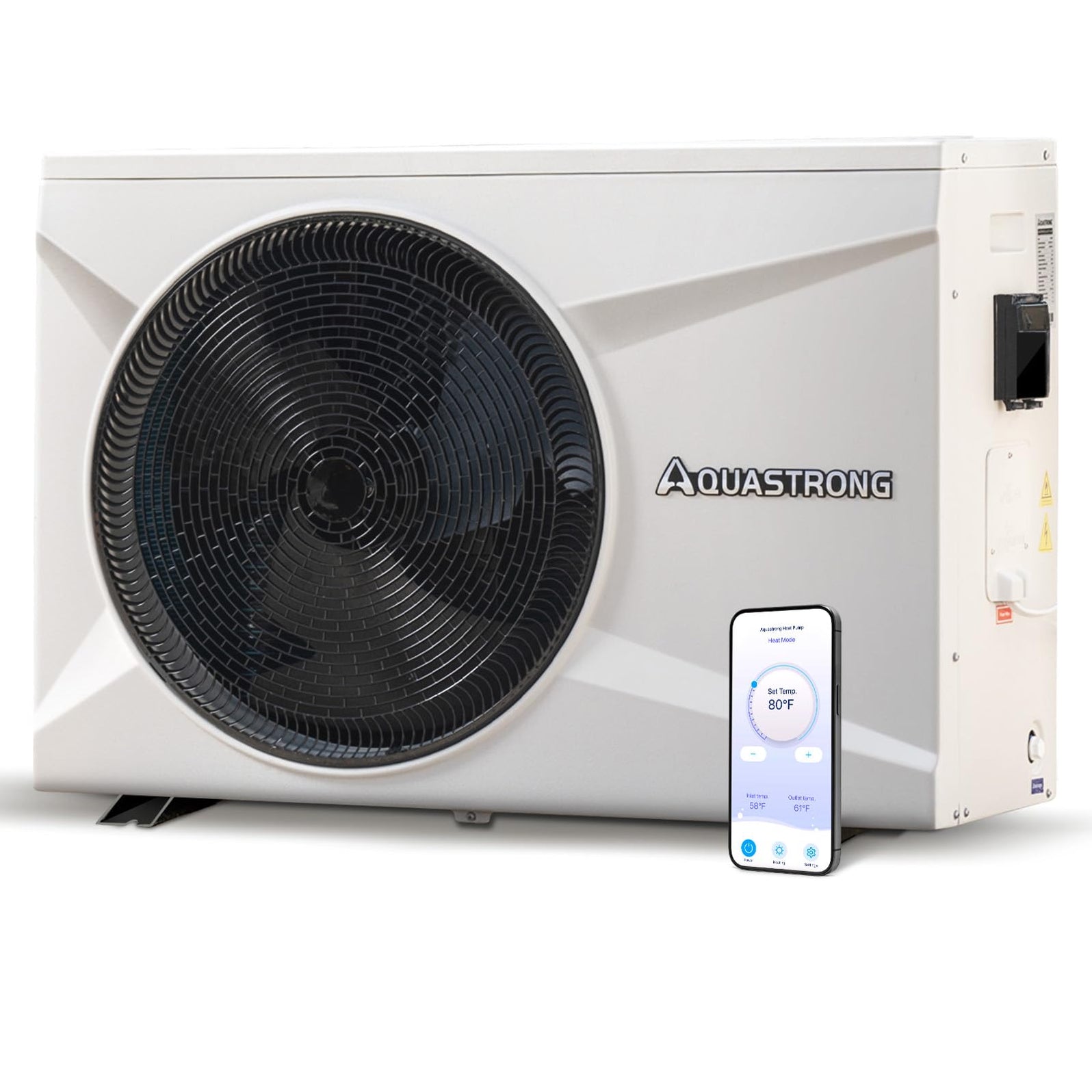 HEX075 75,000 BTU Heat Pump For 21,000 Gallons Pools 220V — Aquastrong