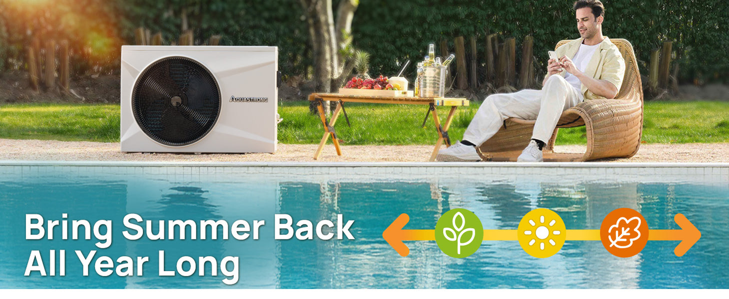 HEX075 75,000 BTU Heat Pump For 21,000 Gallons Pools 220V — AQUASTRONG