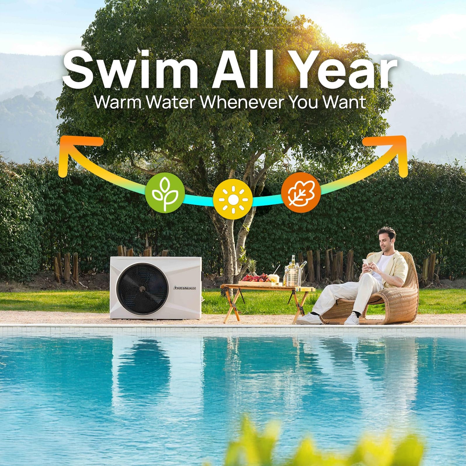 HEX055 55,000 BTU Heat Pump For 16,000 Gallons Pools 220V — AQUASTRONG