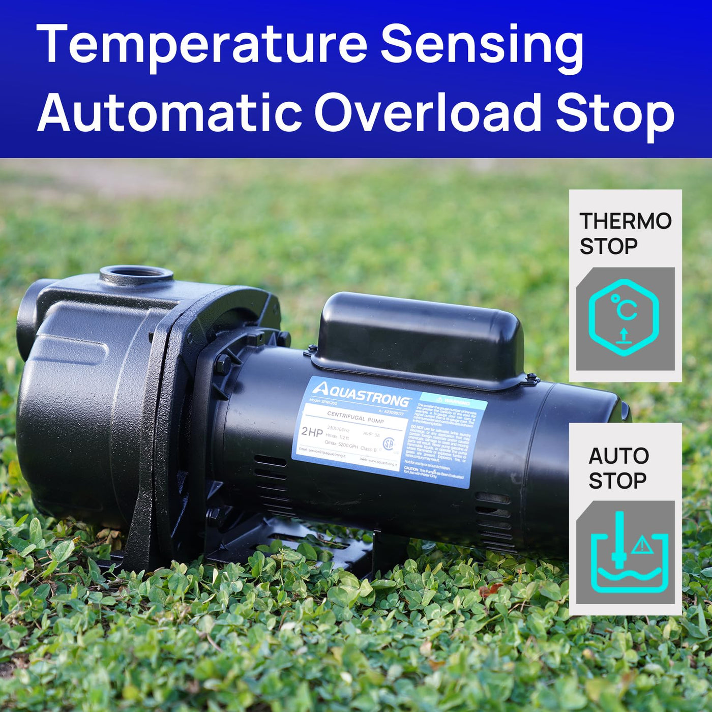 AQUASTRONG Shallow Well Jet/Centrifugal Pump, 1.5 HP & 2 HP,4250 GHP