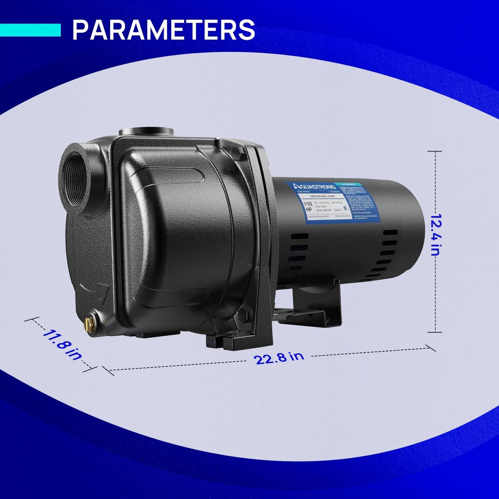 AQUASTRONG Shallow Well Jet/Centrifugal Pump, 1.5 HP & 2 HP,4250 GHP