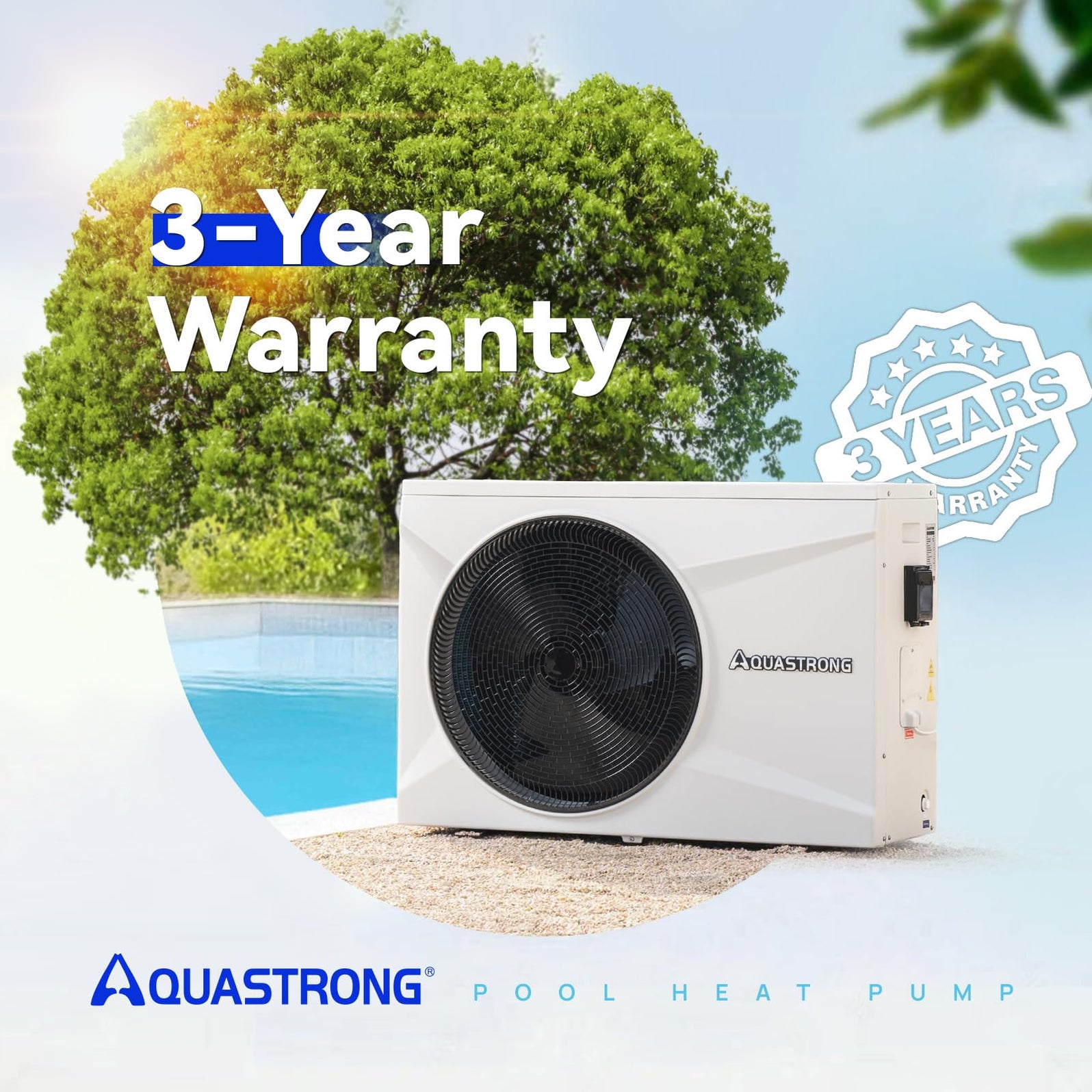 HEX075 75,000 BTU Heat Pump For 21,000 Gallons Pools 220V — Aquastrong