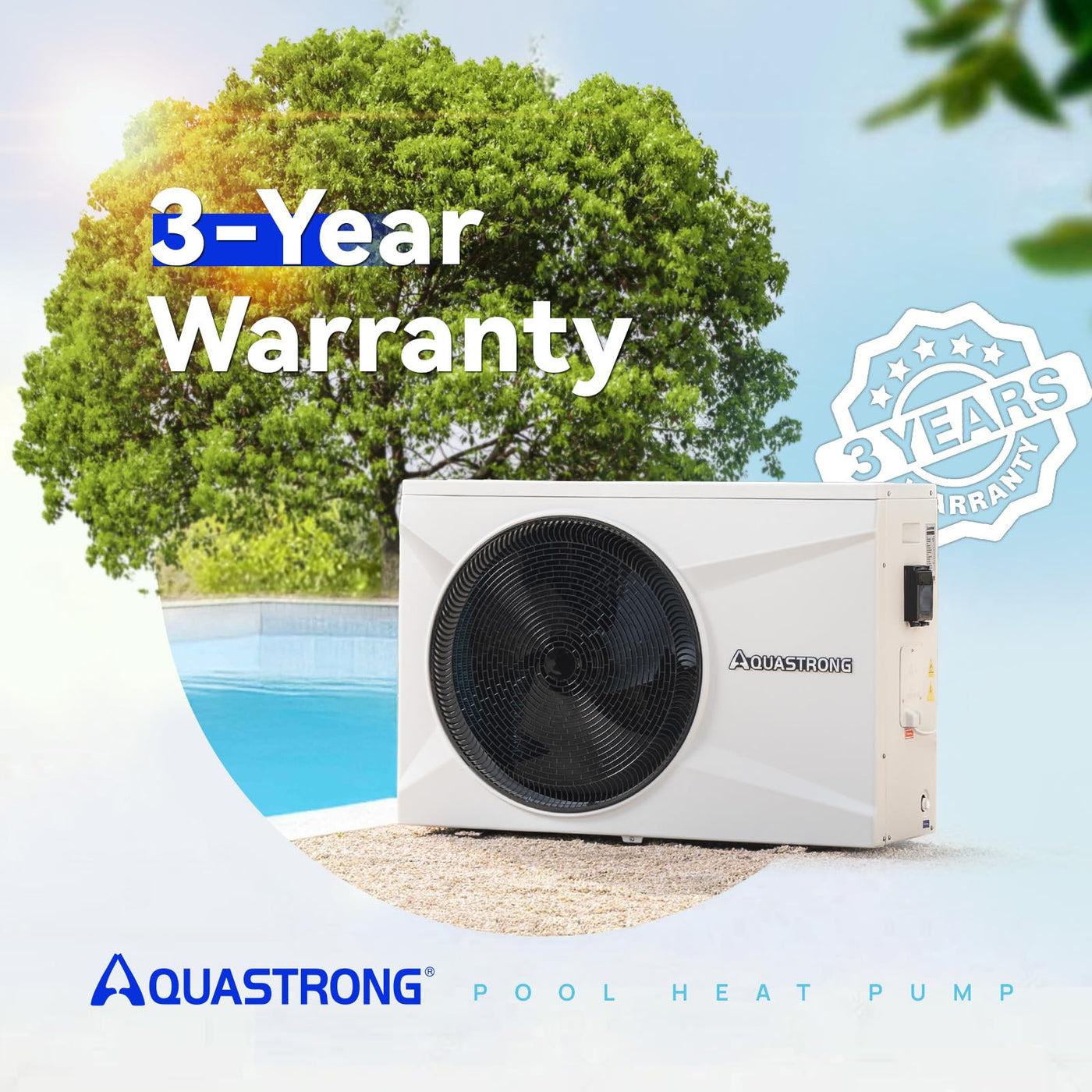 HEX035 35,000 BTU Heat Pump For 9,000 Gallons Pools 120V — Aquastrong