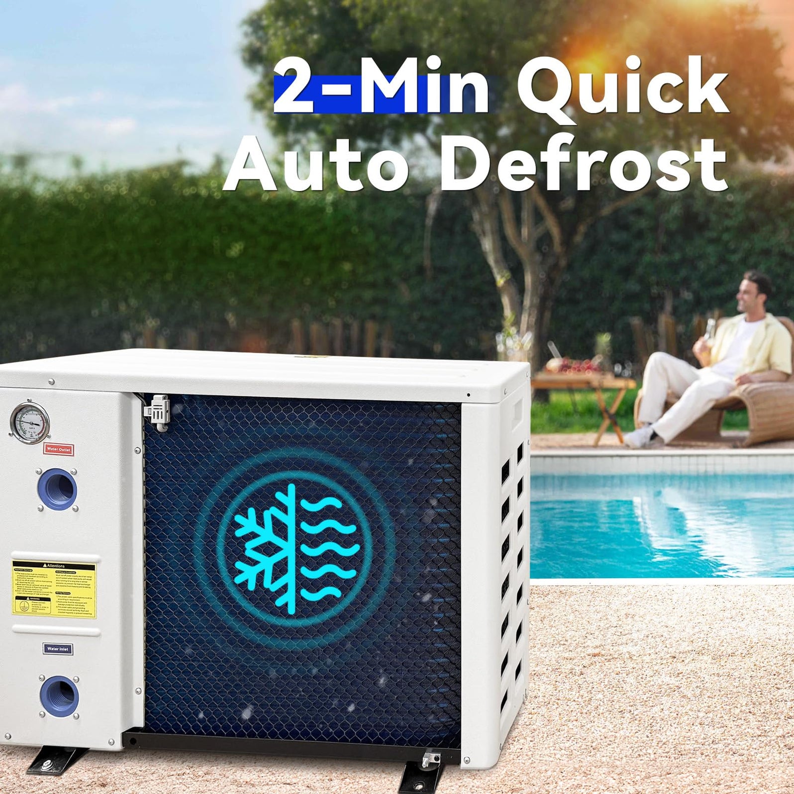 HEX022 22,000 BTU Heat Pump For 7,000 Gallons Pools 120V — Aquastrong