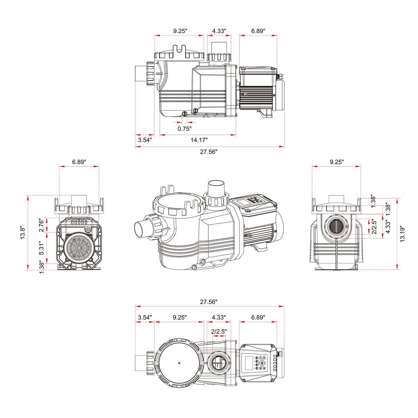 Variable Speed Pool Pumps, 1.5 HP to 3 HP, 8189GPH to 11359GPH, 220V ...